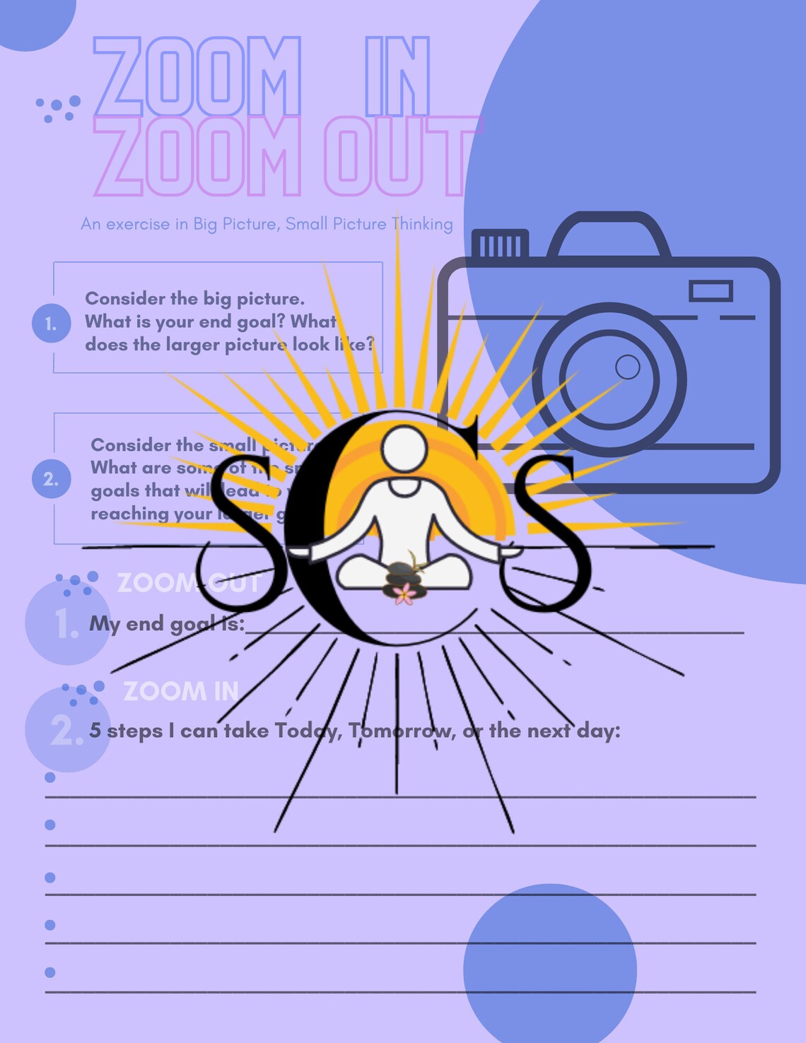 Zoom In, Zoom Out | Printable Planner | Printable Worksheet Activity ...