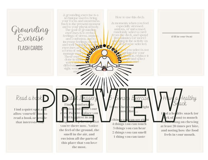 Grounding Exercise | Printable Deck of Cards | Grounding Techniques for ...