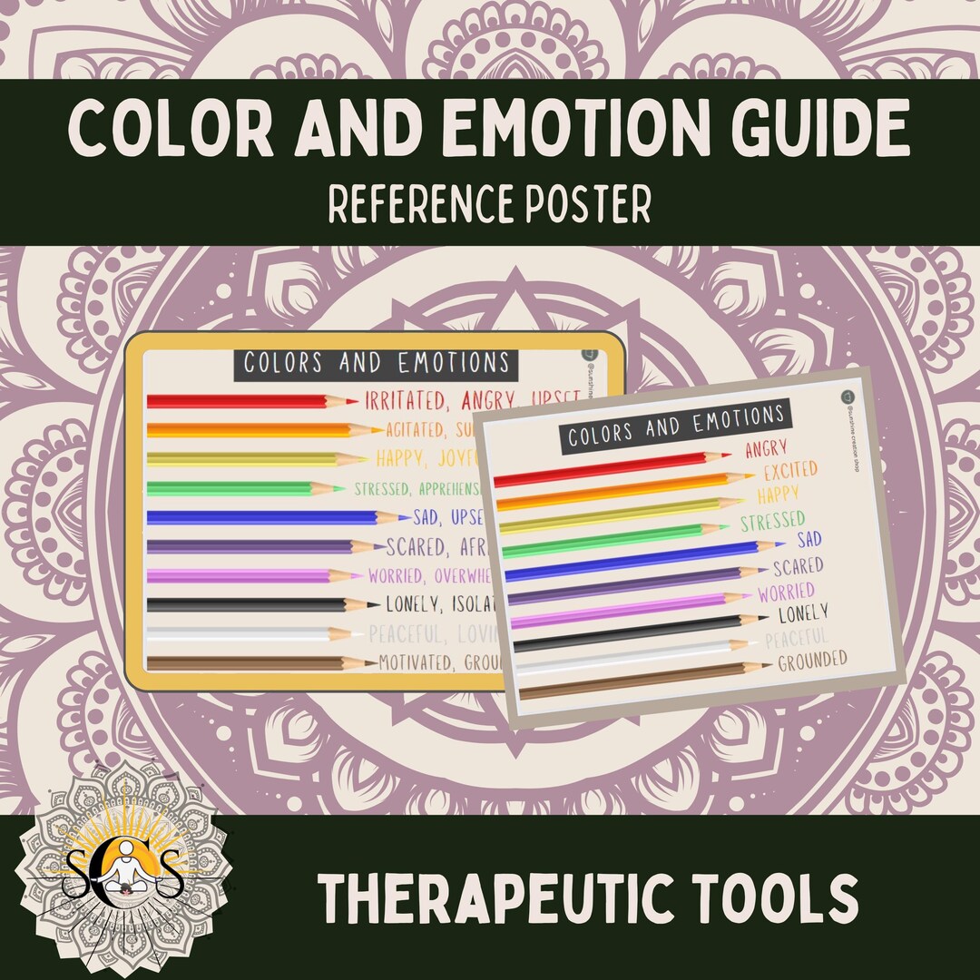 Colors and Emotions Guide | Printable Handout | Art Therapy | Self ...