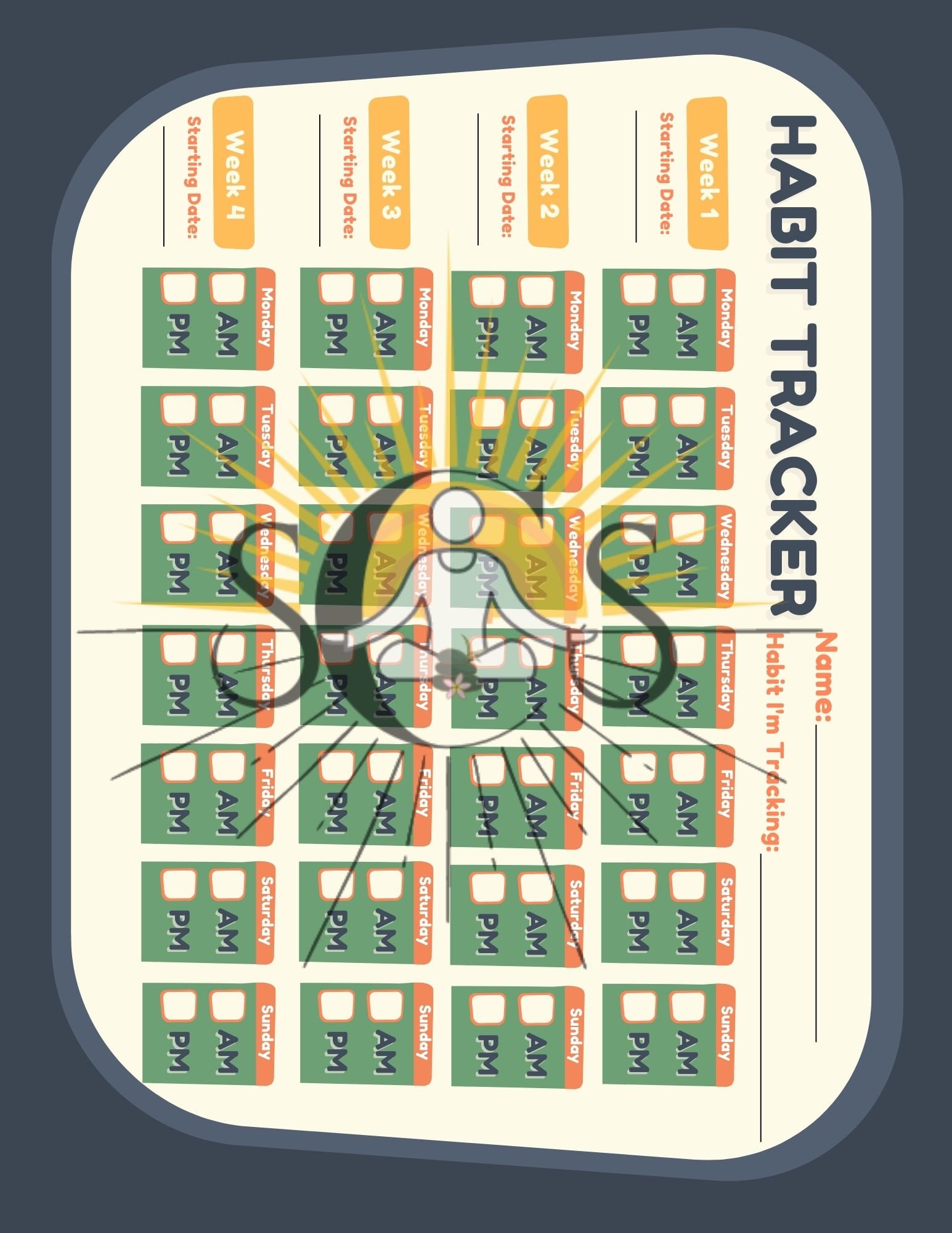 Habit Tracker for Kids | Printable Worksheet for Kids | Multi-function ...
