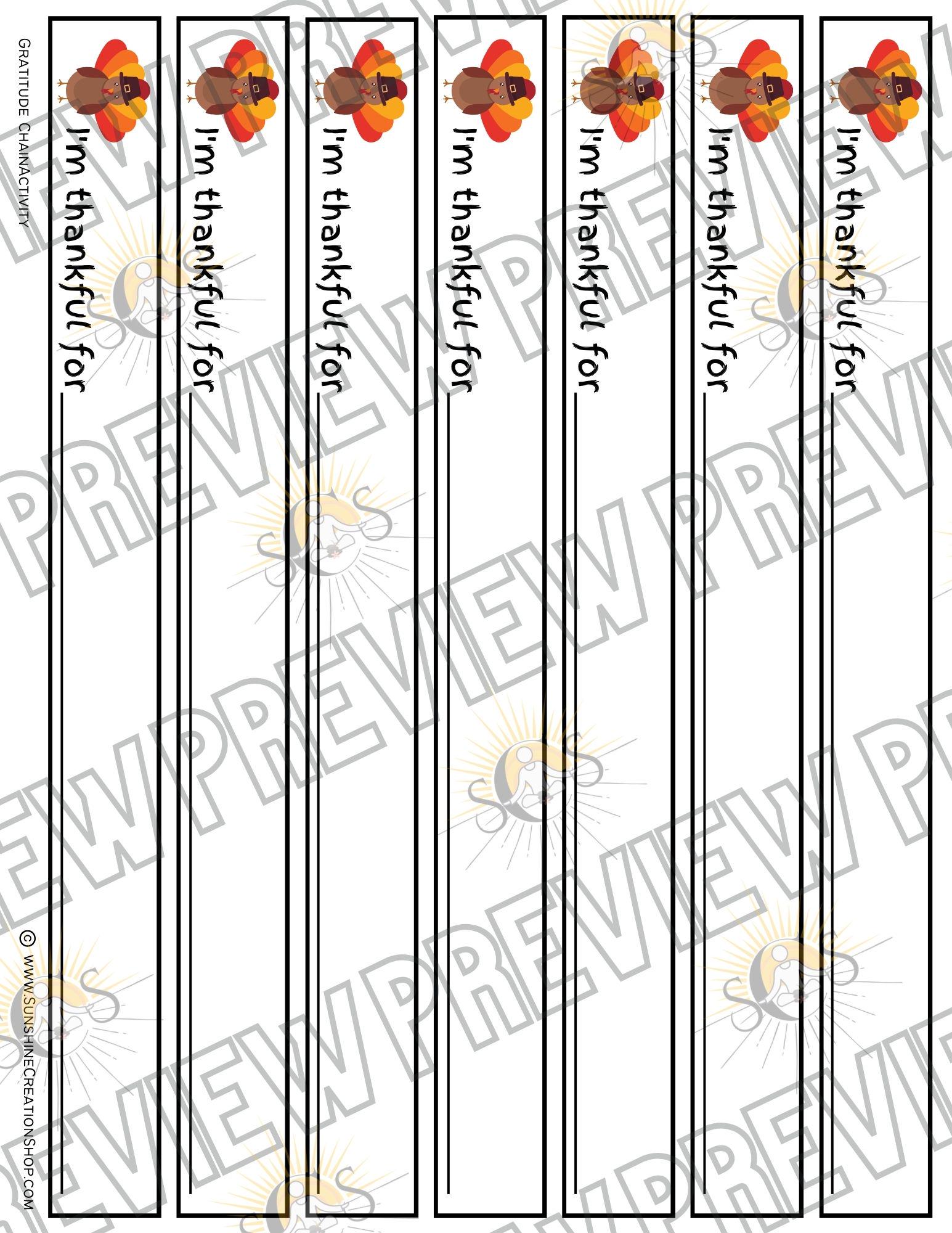 Gratitude Chain Craft | Printable Craft for Kids | Printable Gratitude ...