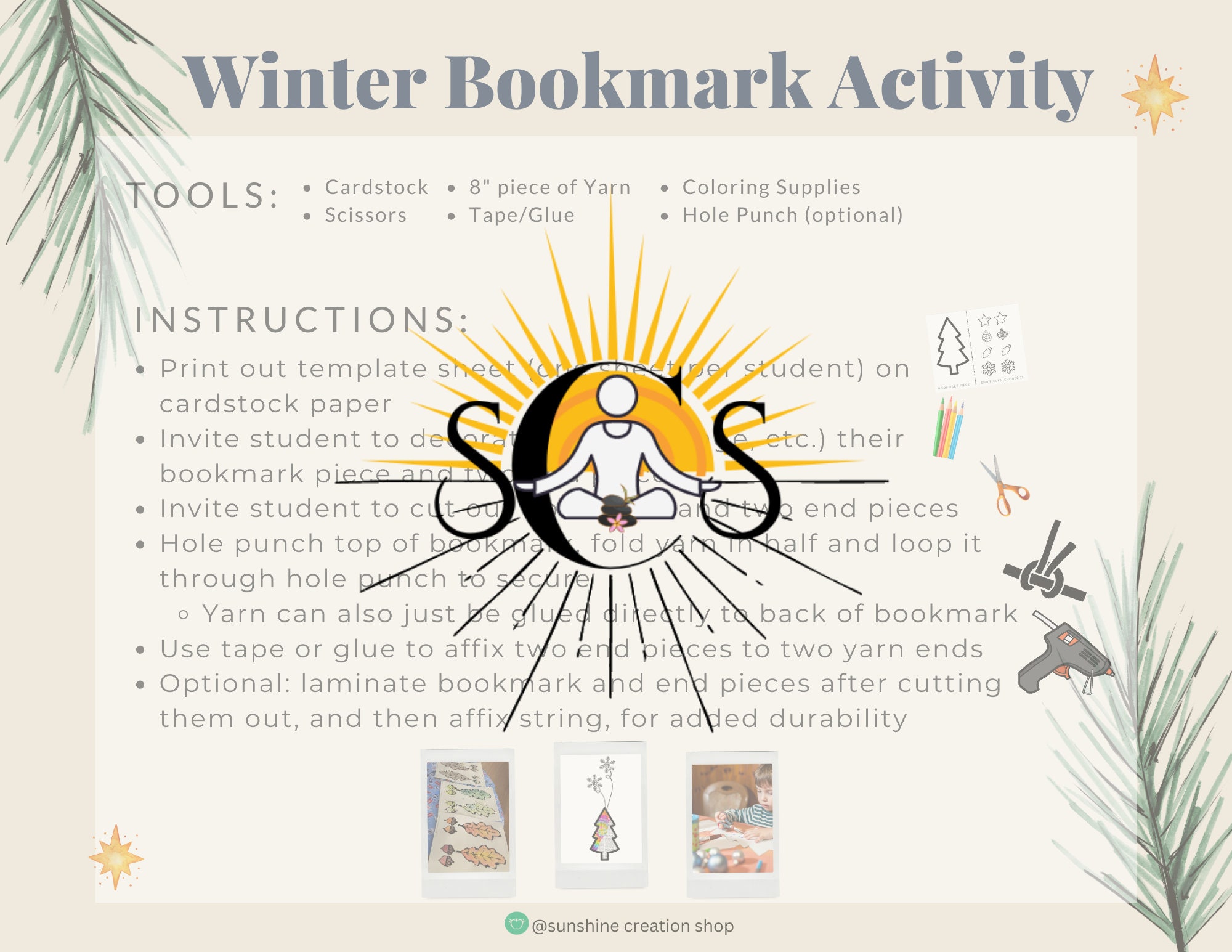 Winter Bookmark Craft Activity | Printable Craft Activity | Printable ...