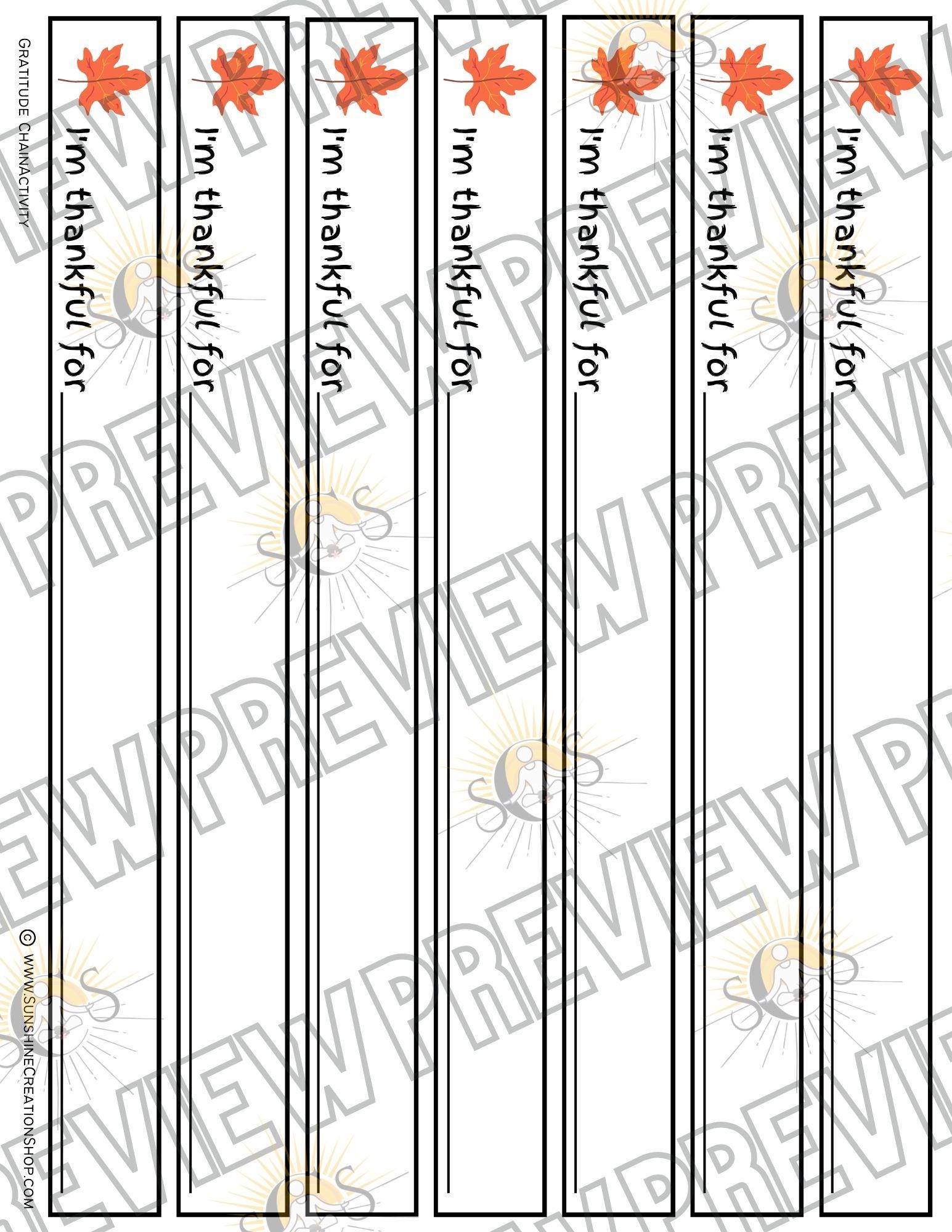 Gratitude Chain Craft | Printable Craft for Kids | Printable Gratitude ...