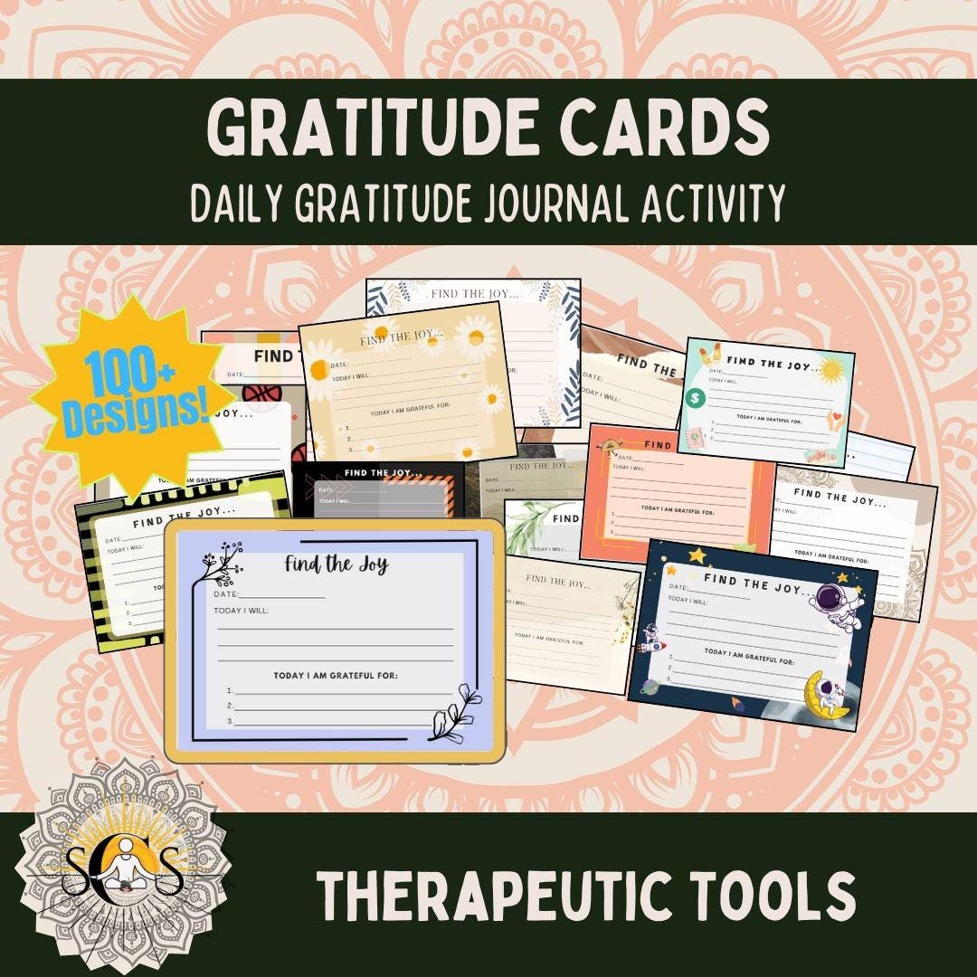 Printable Gratitude Journal Cards | 100+ Journal Designs | Social ...