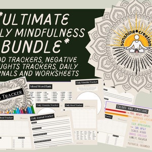 Daily Gratitude Journal, Mood Tracker, Habit Tracker, Negative Thought ...