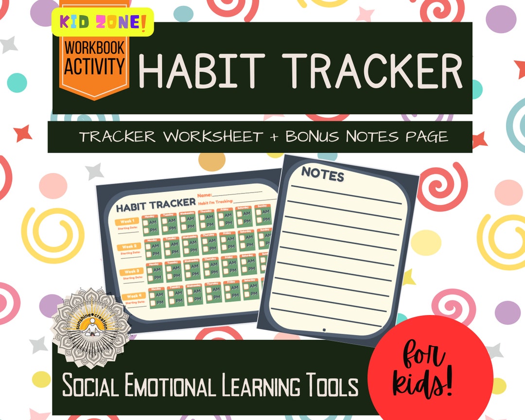 Habit Tracker for Kids | Printable Worksheet for Kids | Multi-function ...
