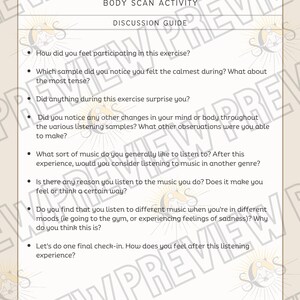 Body Scan Music Listening Activity | Printable Worksheets for Teens ...