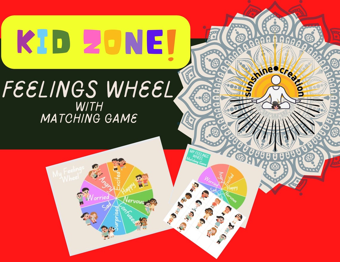 Feelings Wheel for Kids | Printable Handout for Emotional Regulation ...
