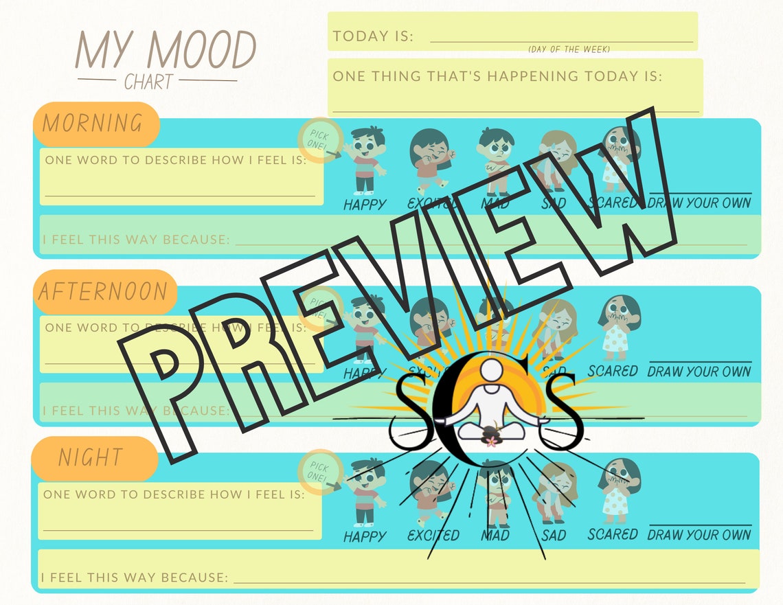 Mood Tracker for Kids Printable Worksheets for Kids Worksheet Bundle ...