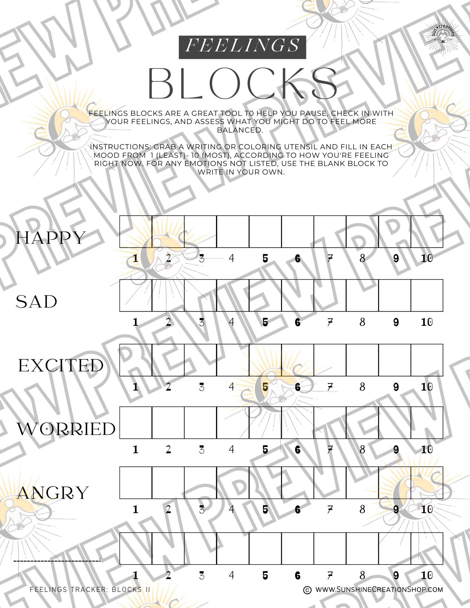 Feelings Check in Worksheets | Feelings Wheel, Feelings Thermometer ...