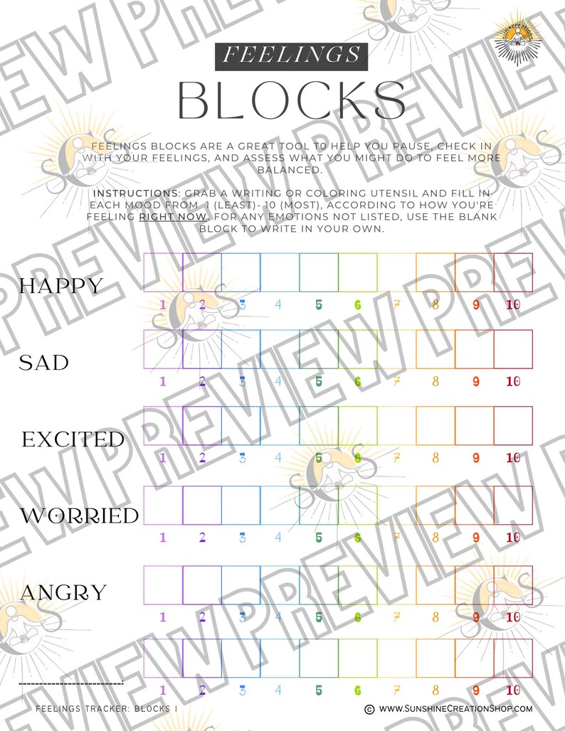 Feelings Check in Worksheets | Feelings Wheel, Feelings Thermometer ...