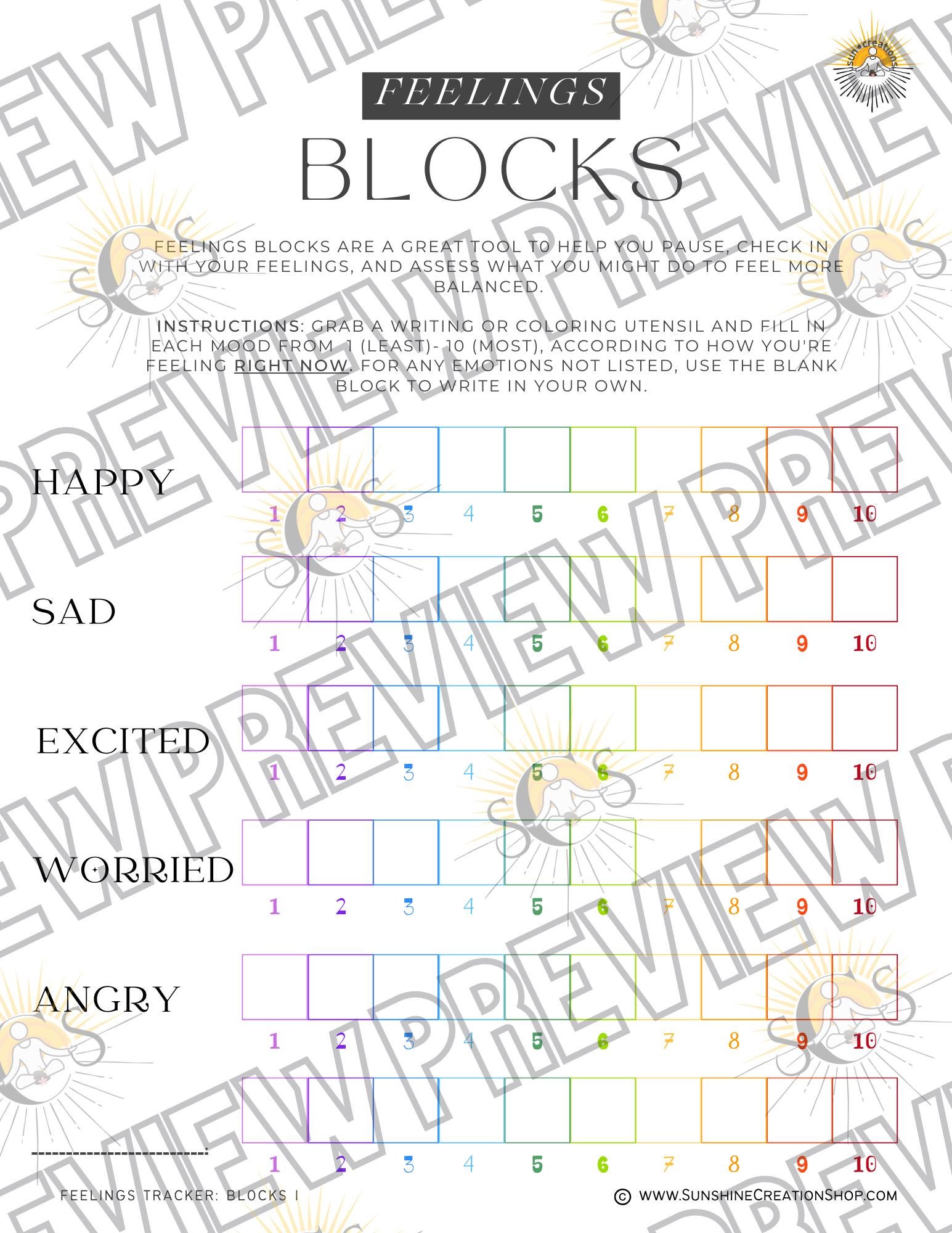 Feelings Check in Worksheets | Feelings Wheel, Feelings Thermometer ...