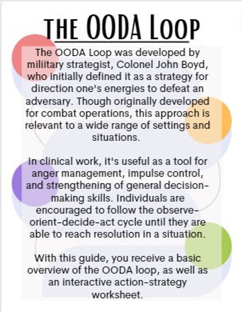 Worksheet Activity | OODA Loop Technique | Printable Worksheet Activity ...