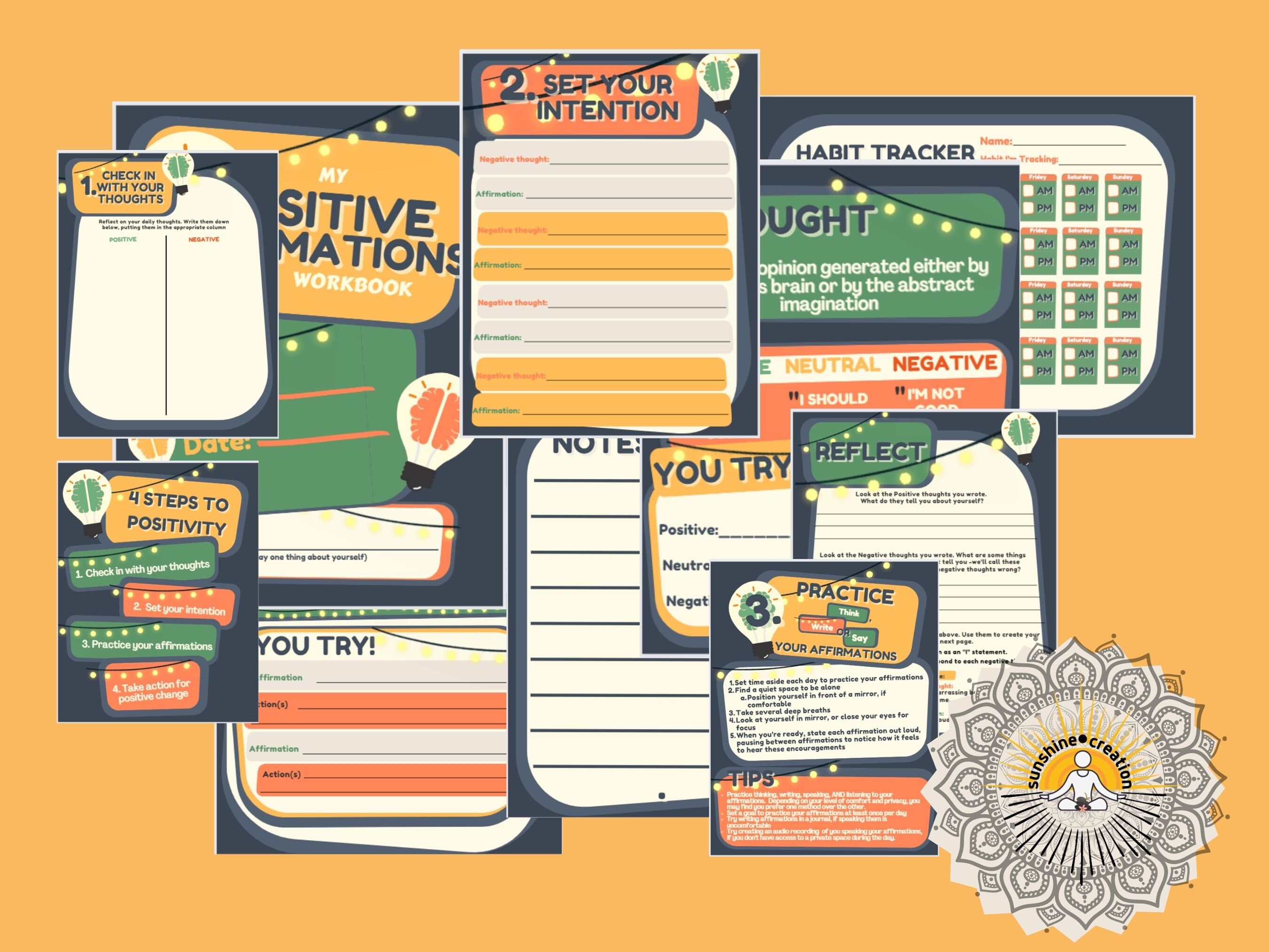 Positive Affirmations | Positive Thinking | Printable Worksheets for ...