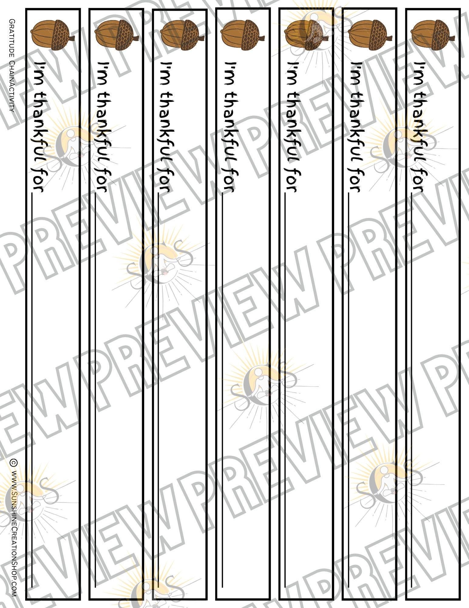 Gratitude Chain Craft | Printable Craft for Kids | Printable Gratitude ...