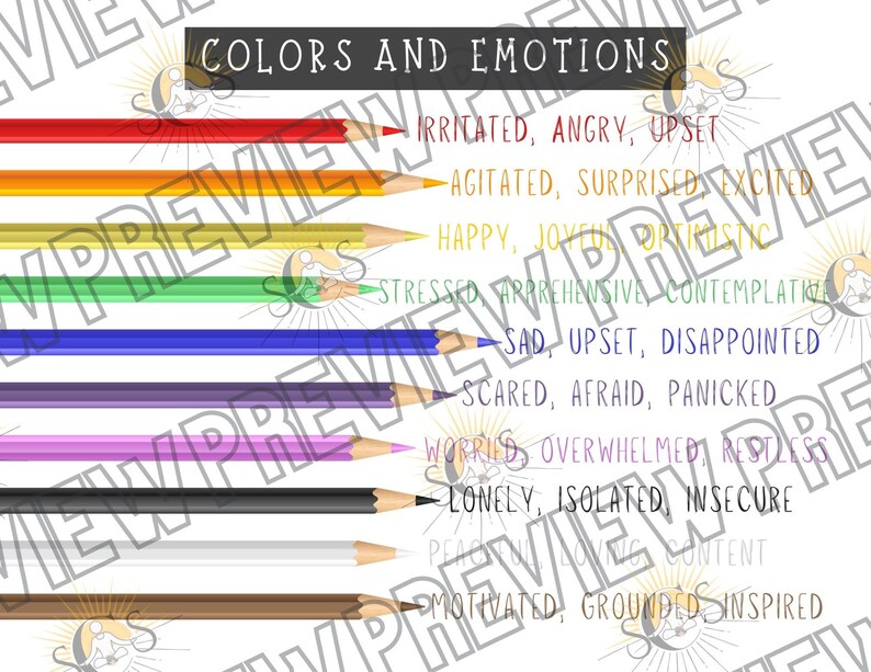 Colors and Emotions Guide | Printable Handout | Art Therapy | Self ...