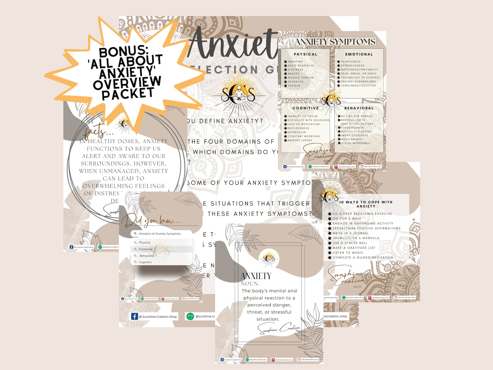 Anxiety Symptom Printable Worksheet | Body Scan Worksheet Activity ...