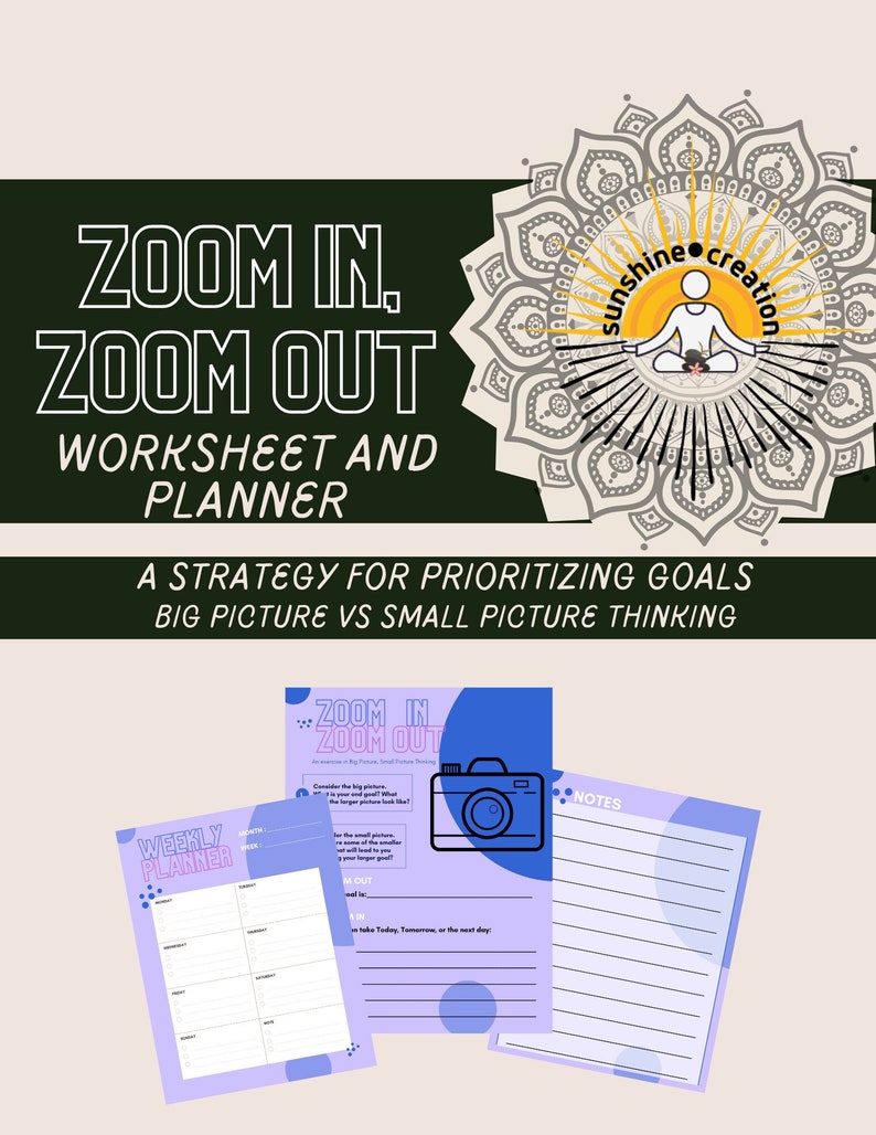 Zoom In, Zoom Out | Printable Planner | Printable Worksheet Activity ...
