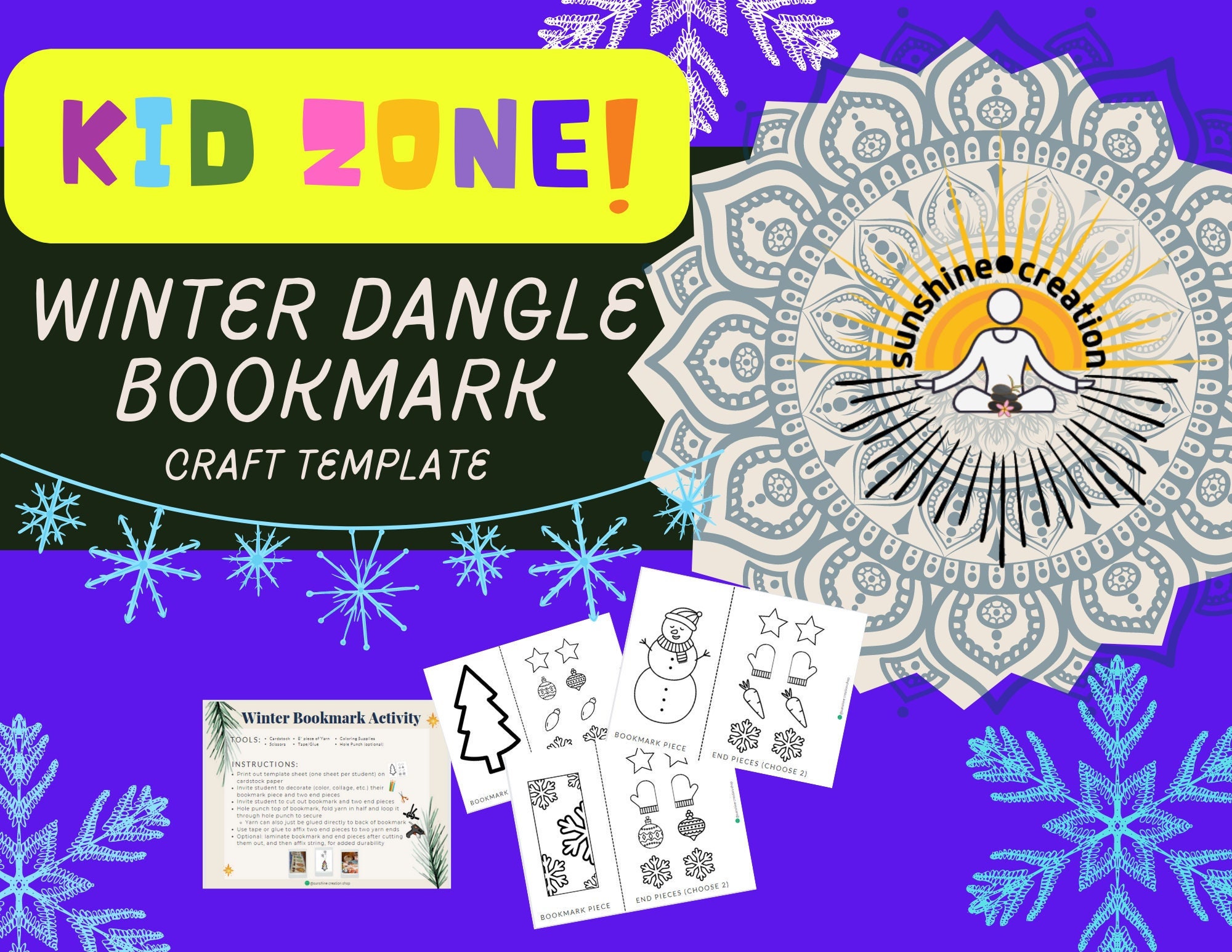 Winter Bookmark Craft Activity | Printable Craft Activity | Printable ...