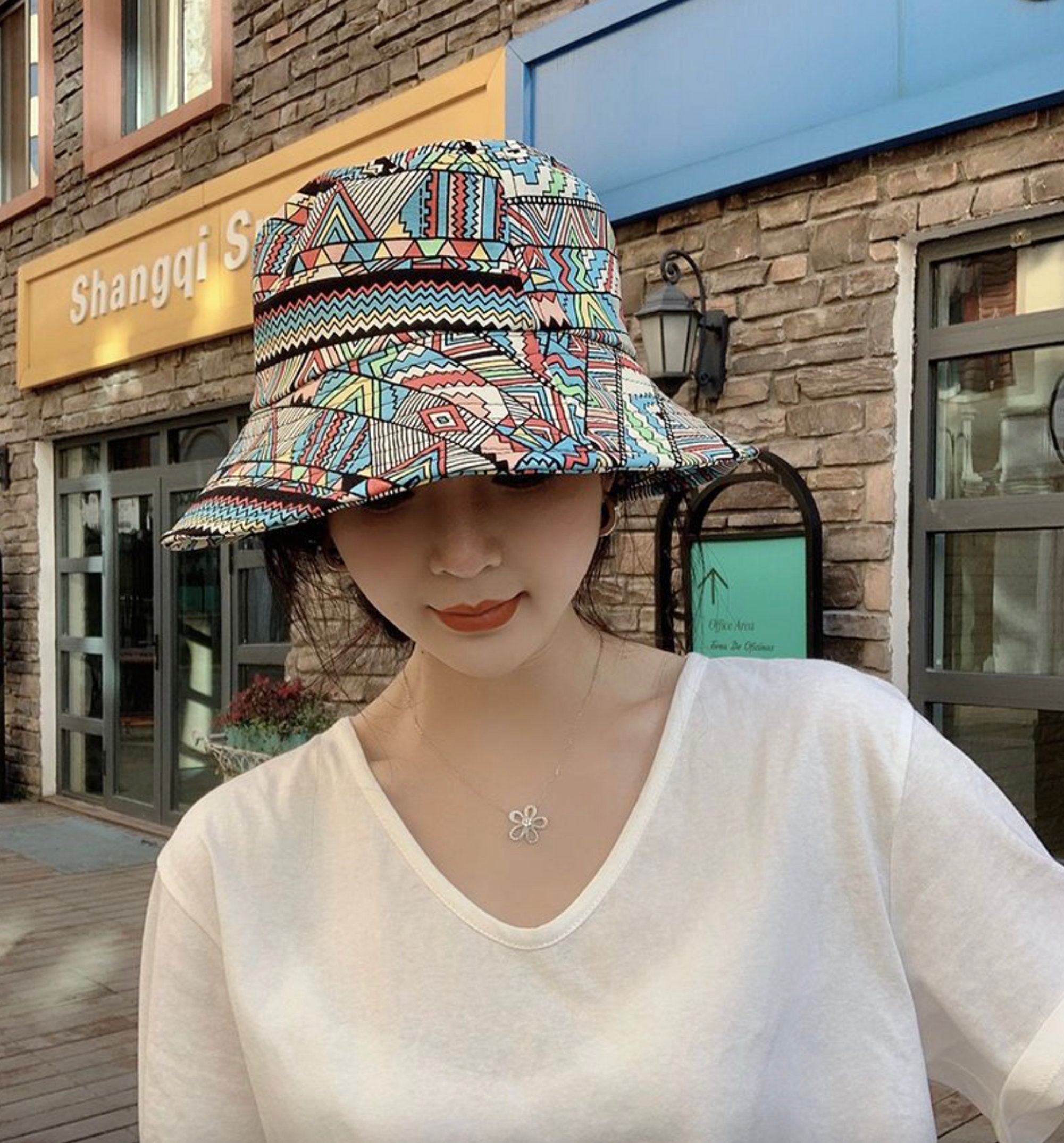Woman Colorful Bucket Hat Bucket Hat With Irregular Pattern - Etsy