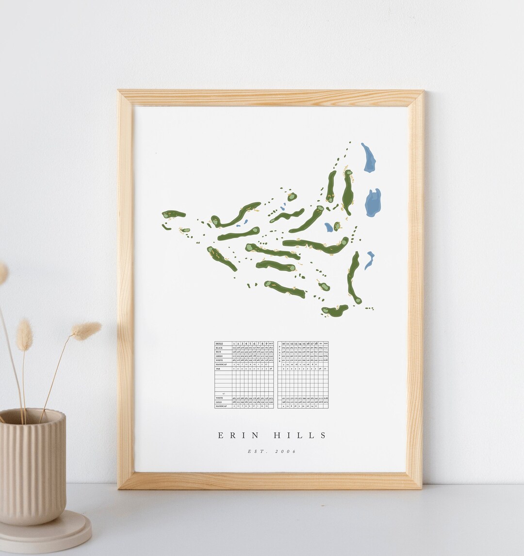 Erin Hills | Golf Course Layout | Includes Scorecard | Digital Download ...