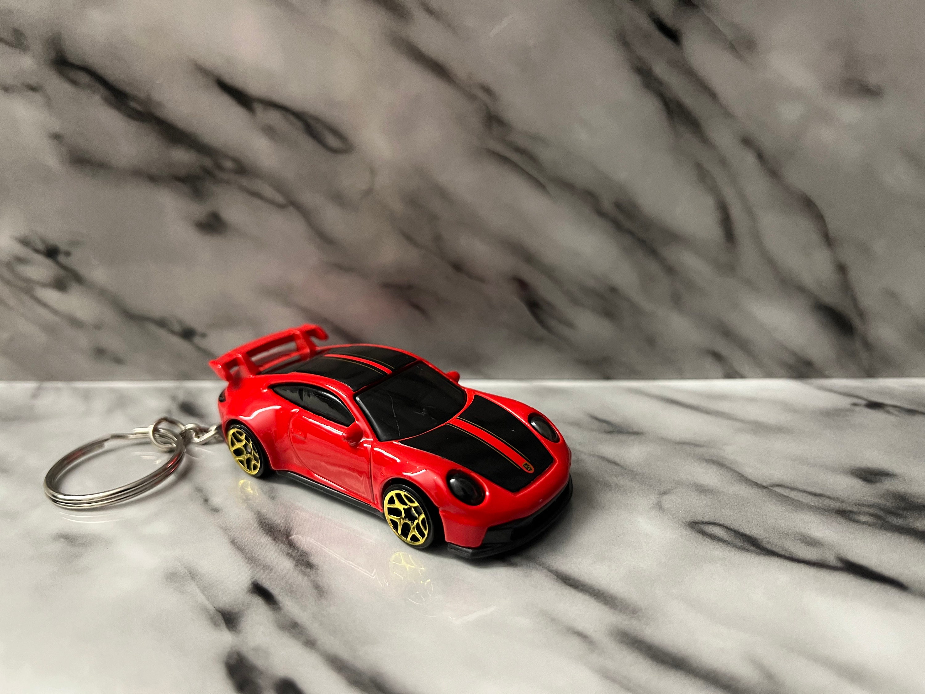 Porsche 911 GT3 Novelty Keychain Made From 1/64 Diecast Model Scale Car ...