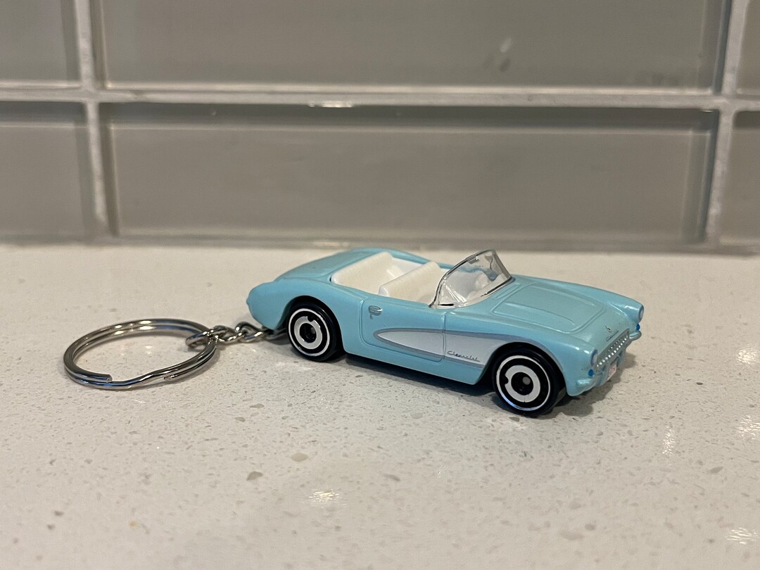1956 Corvette Novelty Keychain Made From 1/64 Diecast Model Scale Car ...