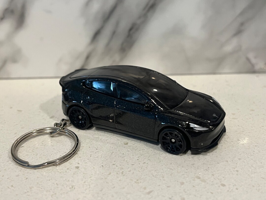 Tesla Model Y Novelty Keychain Made From 1/64 Diecast Model Scale Car ...