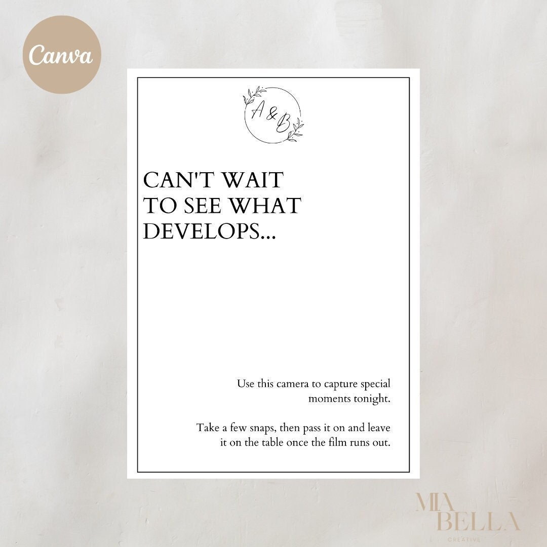 Disposable Camera Sign - Etsy