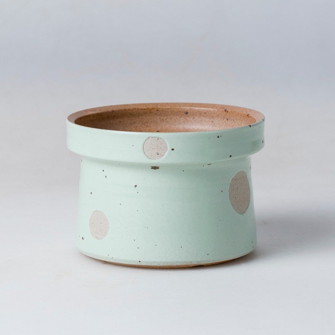 Handmade 4 Polka Dots Plant Pot With Drainage Cute Succulent Pot Indoor ...