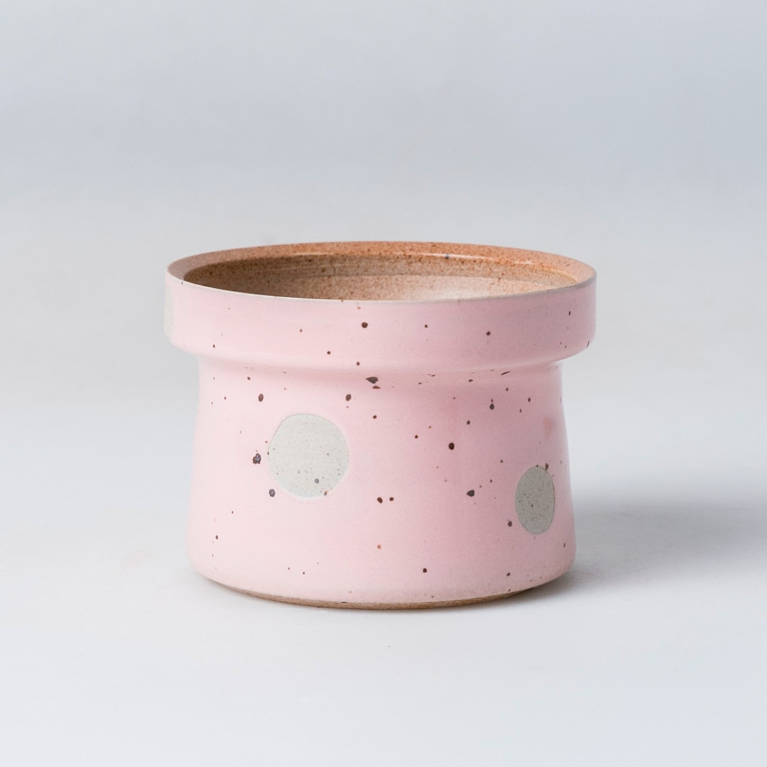 Handmade 4“ Polka Dots Plant Pot With Drainage Cute Succulent Pot ...