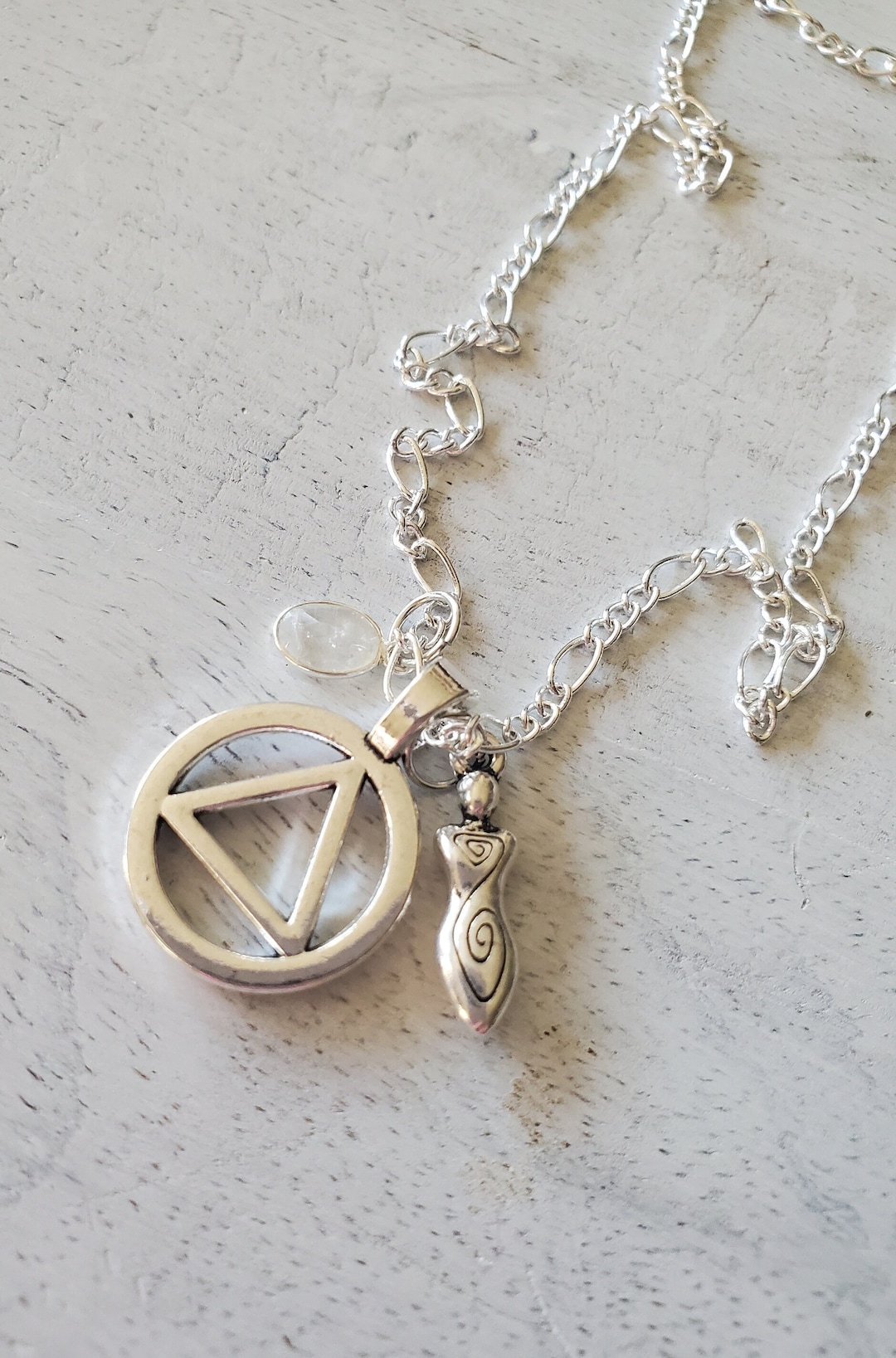 Women's AA Symbol Necklace, Recovery Gift, AA Sobriety Jewelry ...