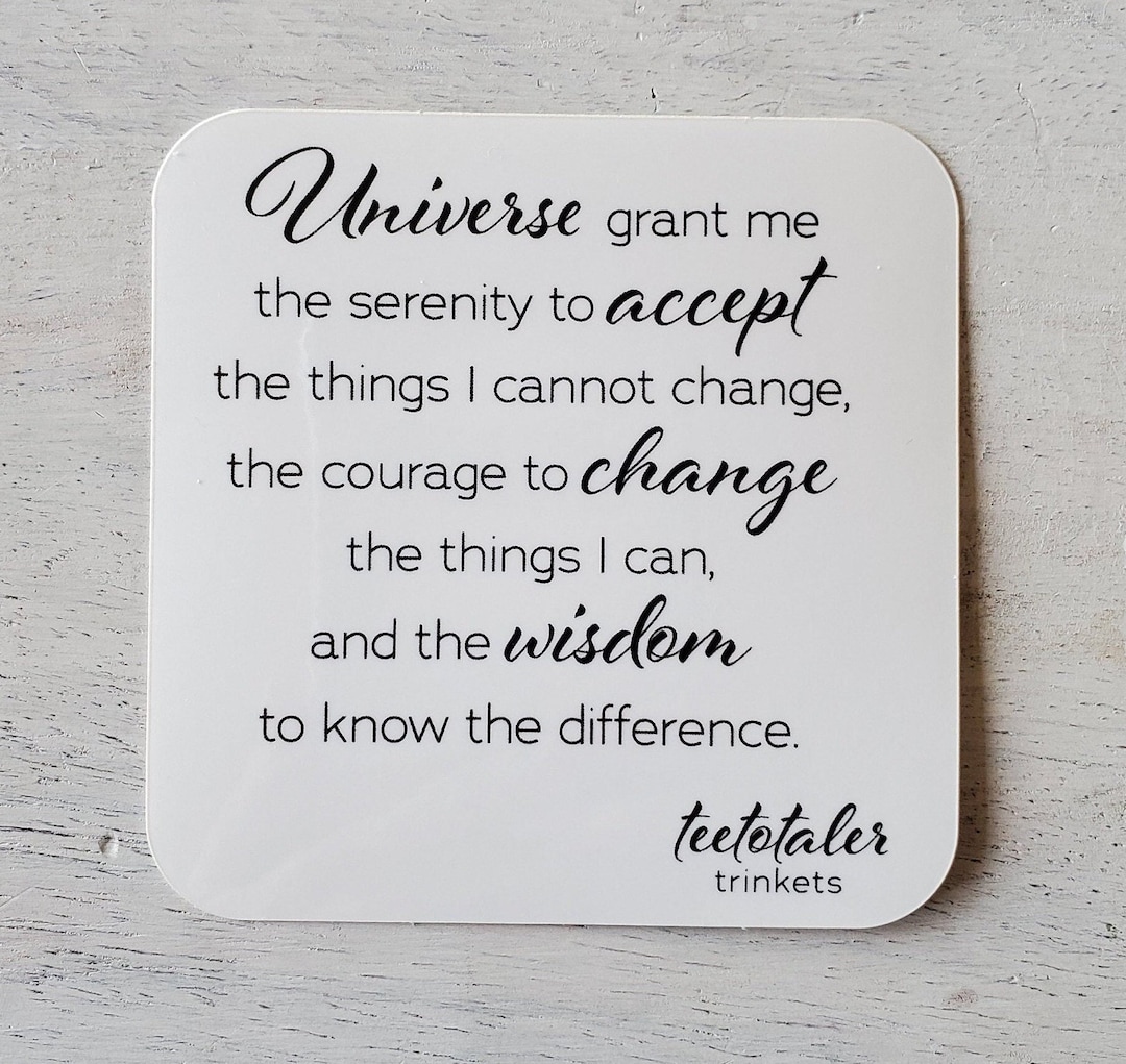 Serenity Prayer, Custom Vinyl Sticker, AA Stickers, Recovery Stickers ...