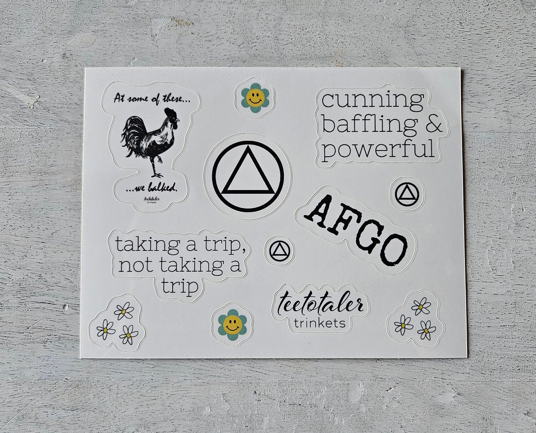 Sobriety Sticker Sheet, Custom Vinyl Sticker, AA Stickers, Recovery ...