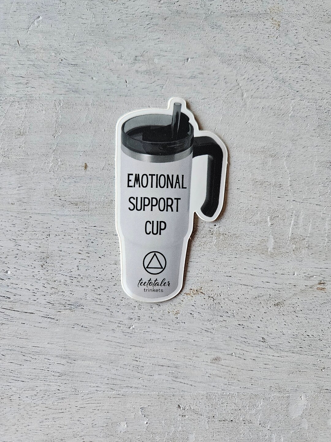 Emotional Support Cup, Custom Vinyl Sticker, AA Stickers, Recovery ...