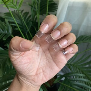 Medium Square Clear Full Cover Nail Tips 500 Pieces - Etsy