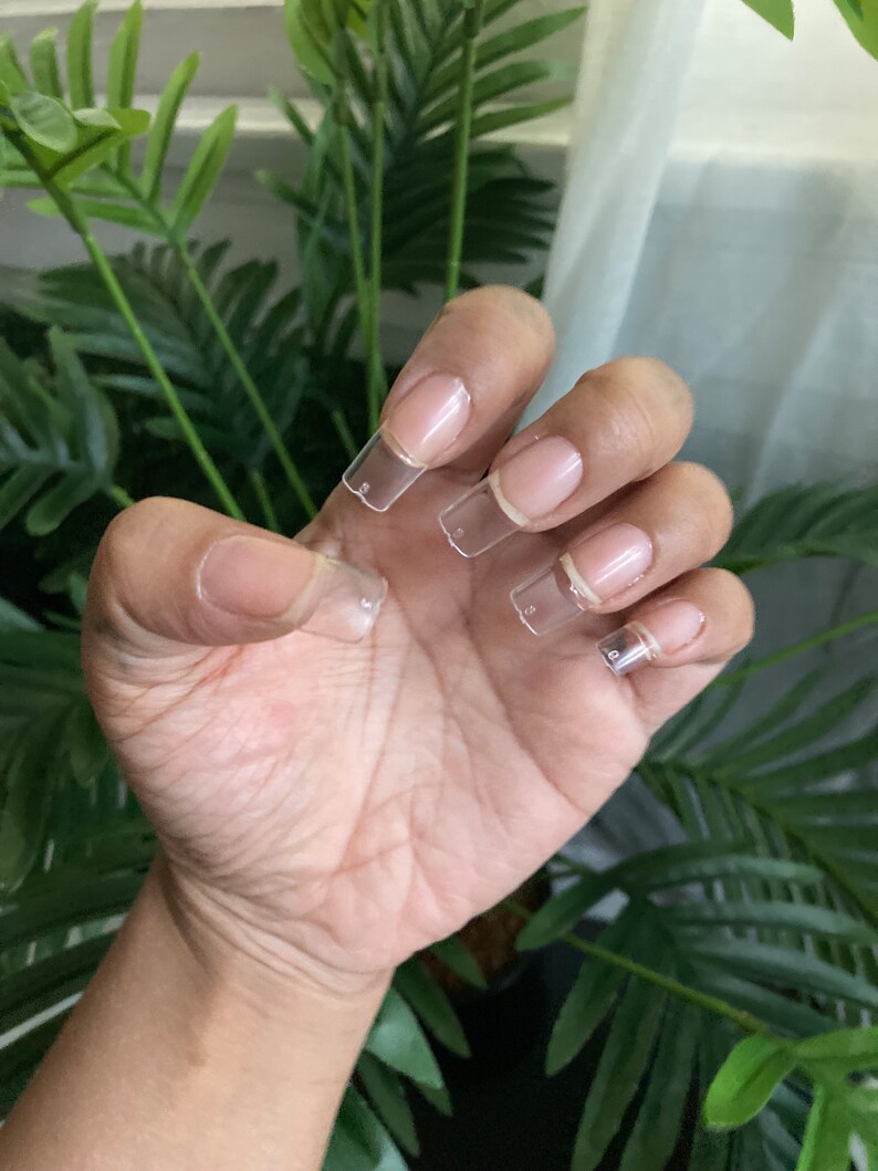 Medium Square Clear Full Cover Nail Tips 500 Pieces - Etsy