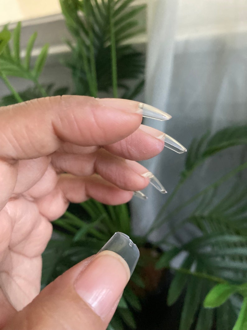 Medium Square Clear Full Cover Nail Tips 500 Pieces - Etsy