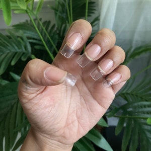 Medium Square Clear Full Cover Nail Tips 500 Pieces - Etsy