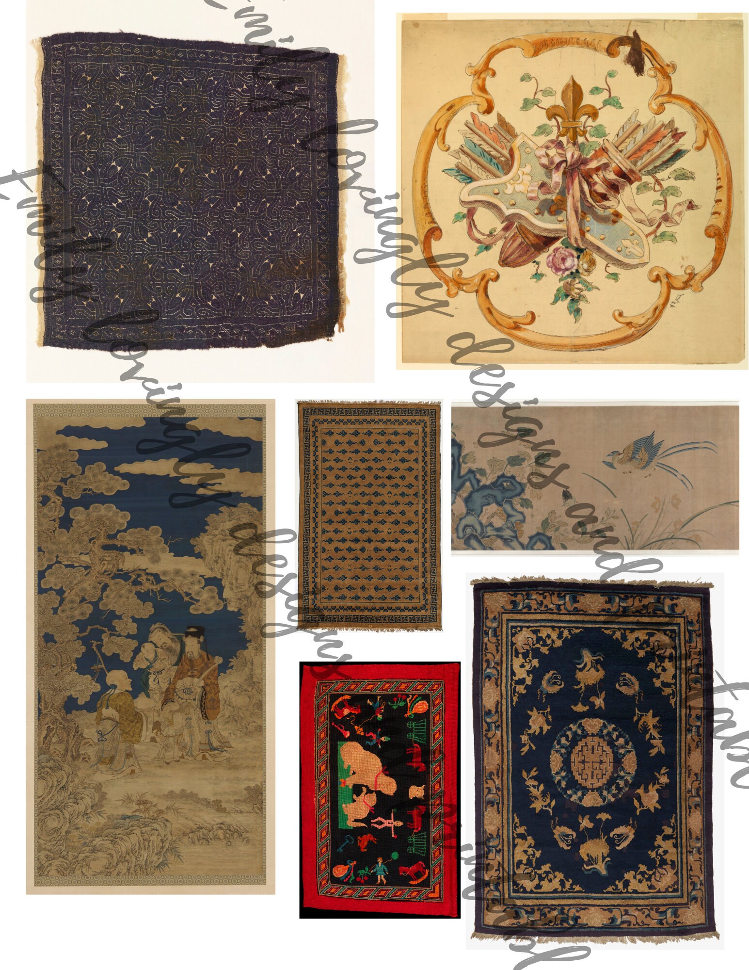 Printable Miniature Rugs and Tapestries Dollhouse Decor, Miniature ...