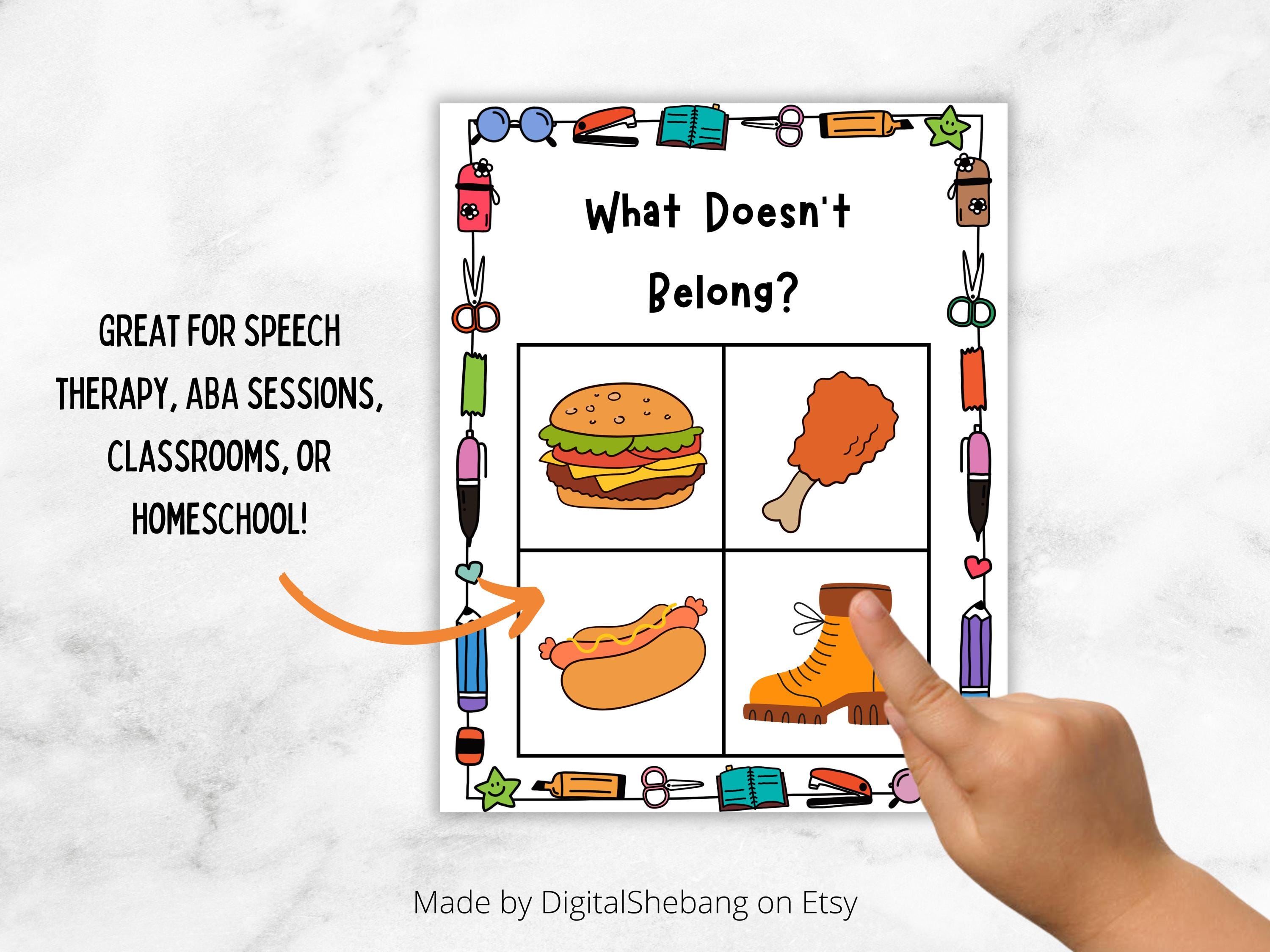 ABA What Doesn’t Belong Worksheets, ABA Visual Discrimination, ABA ...