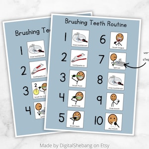 Tooth Brushing Visual, Brushing Teeth TA, Printable Task Analysis for ...