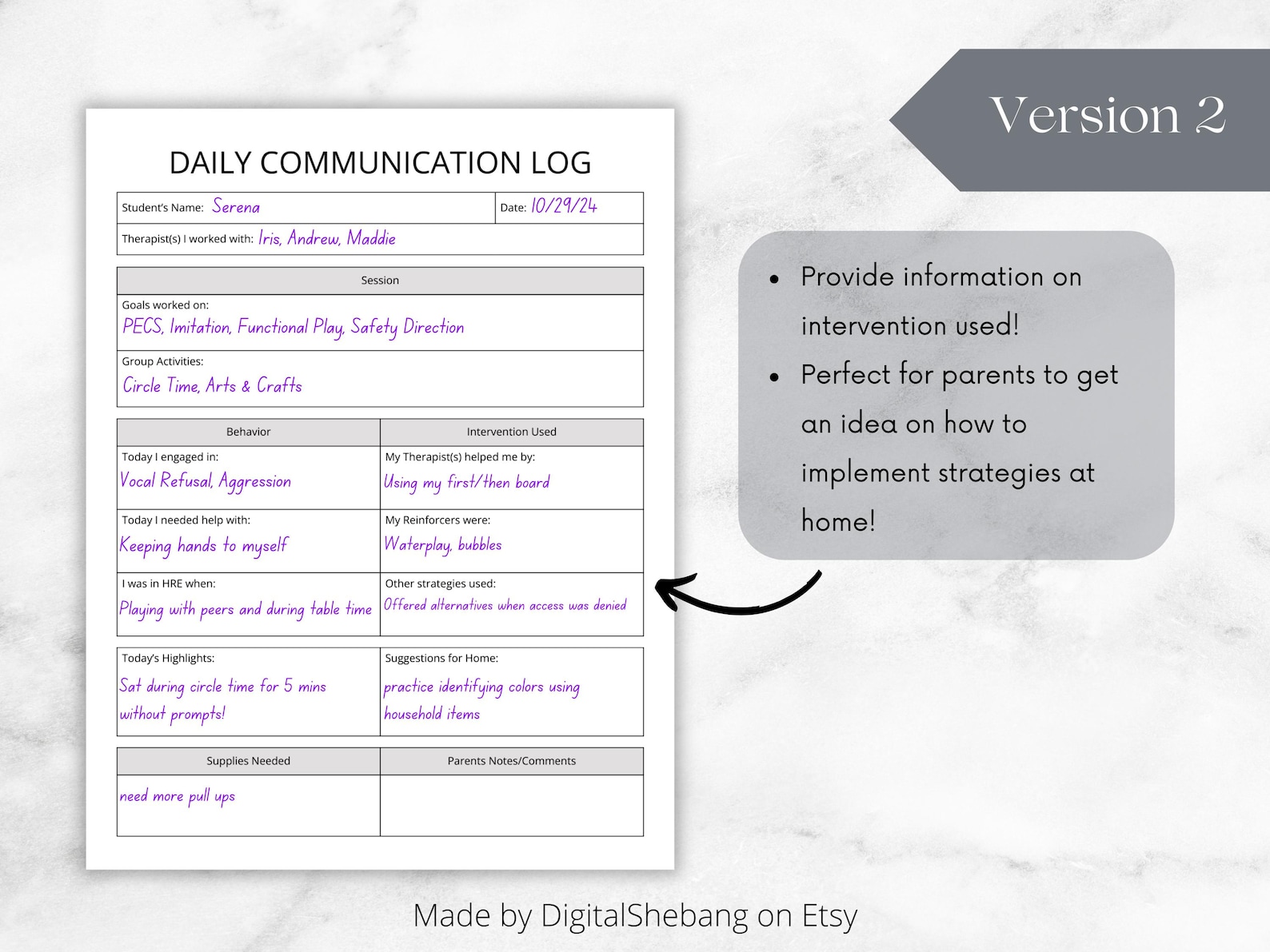 Daily Communication Log, IEP Daily Communication Log, IEP Parent ...