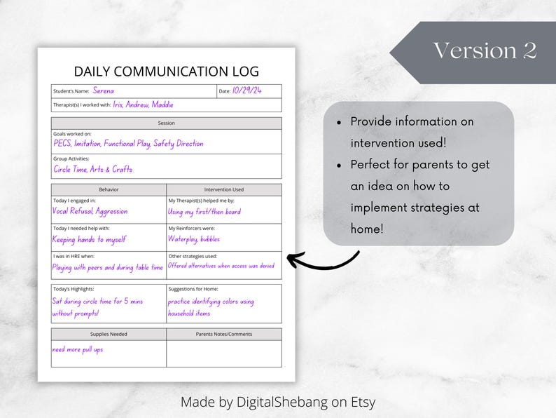 Daily Communication Log, IEP Daily Communication Log, IEP Parent ...
