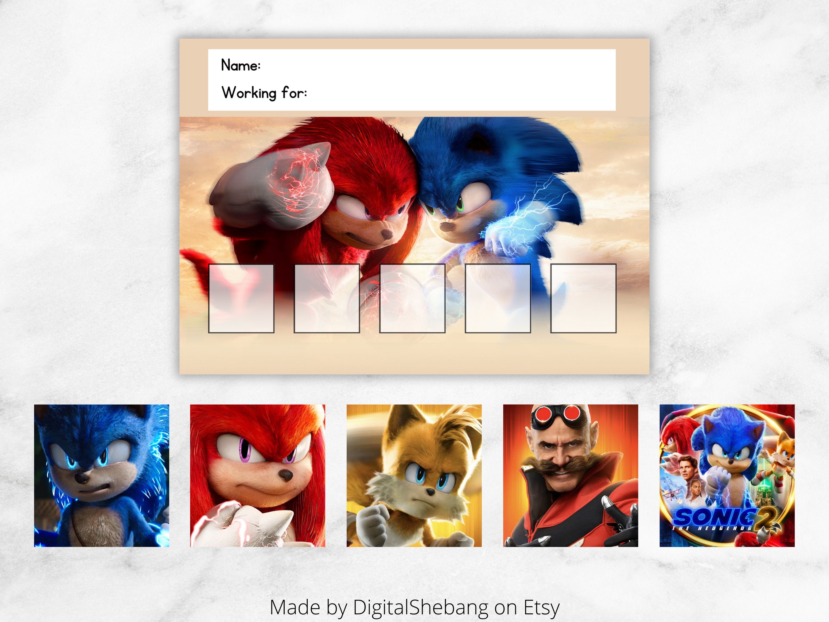 Sonic Token Board, Sonic Behavior Chart, Reward Chart, Visual Reward ...
