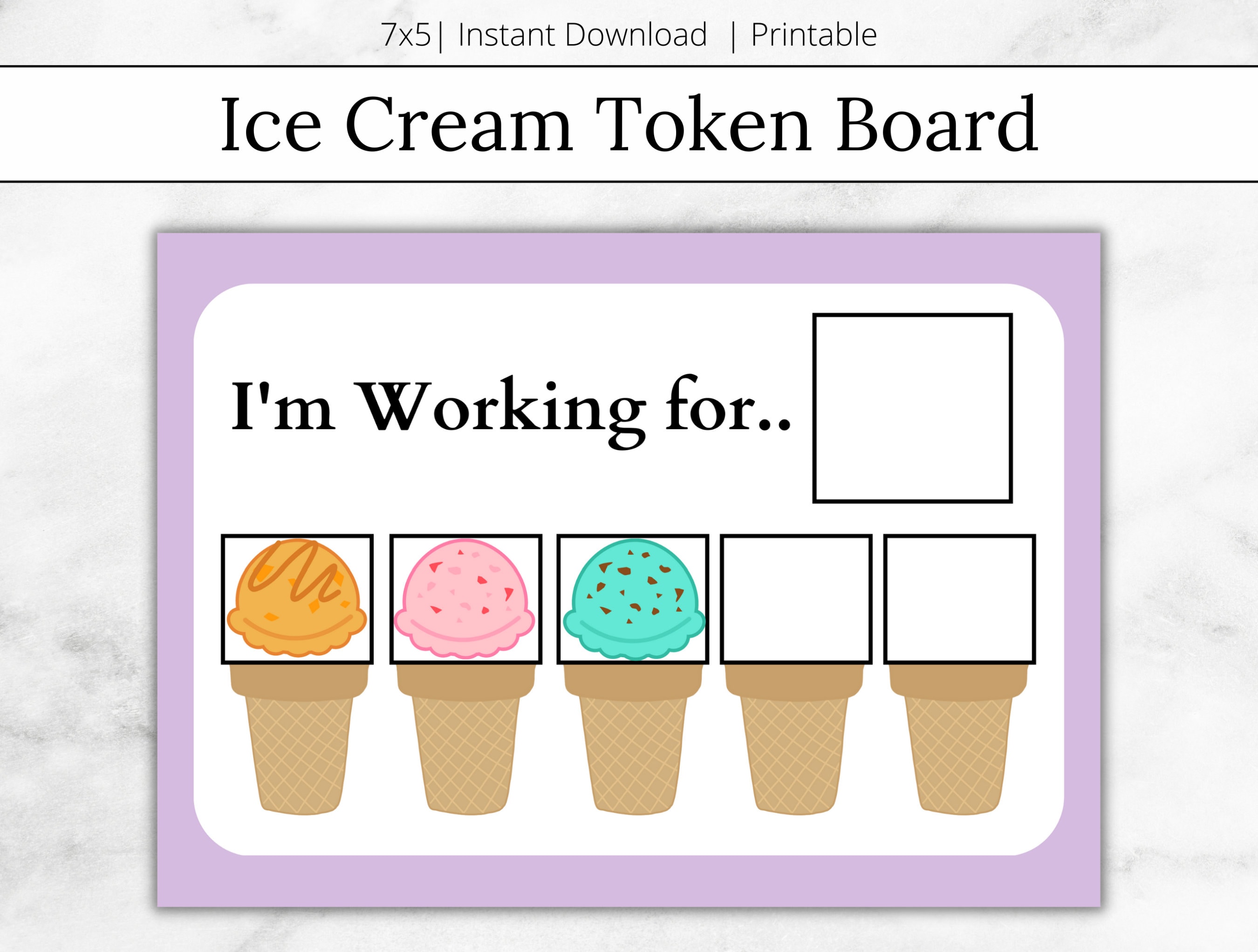 Ice Cream Token Board, Ice Cream Scoops Token Economy, Reward Chart ...
