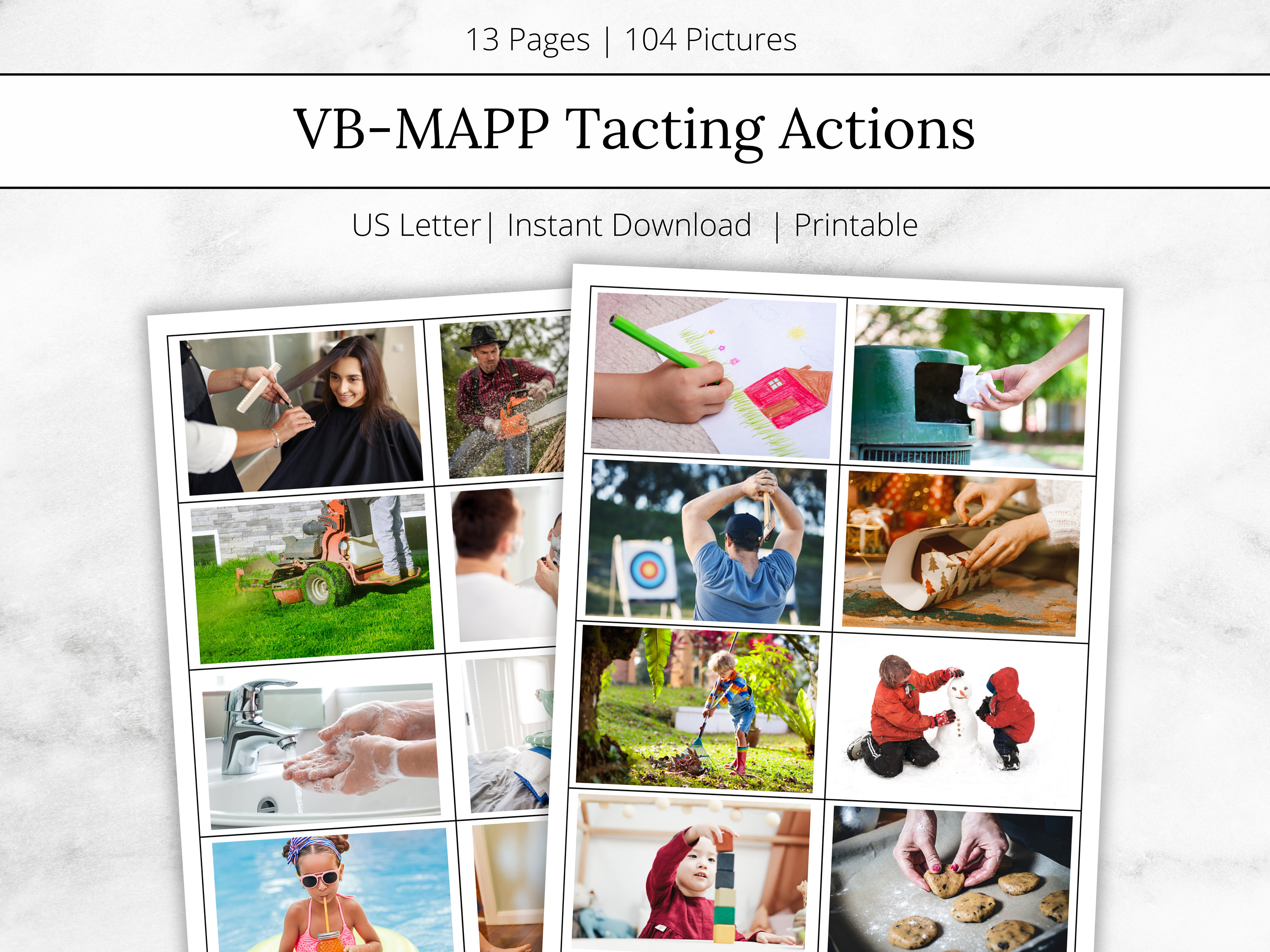 VB-MAPP Tacting Actions, ABA Materials & Flashcards, Printable Flashcards, Data Collection, Verb ...
