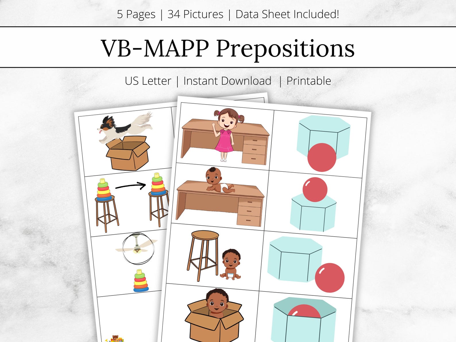 VB-MAPP Preposition, Tact Preposition, ABA Materials & Flashcards ...