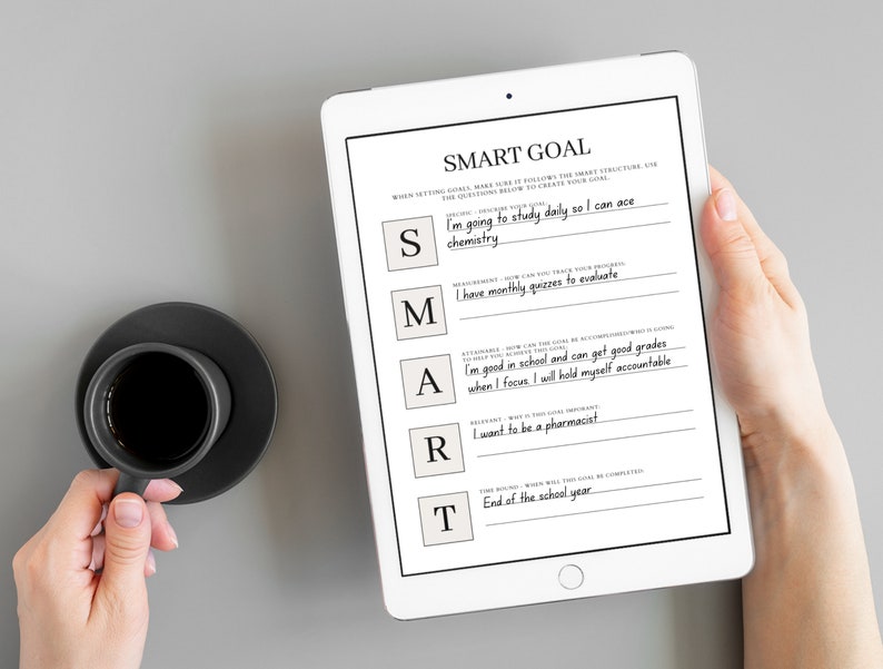 Smart Goal Template, Digital Smart Goal Planner, Printable Goal Planner ...