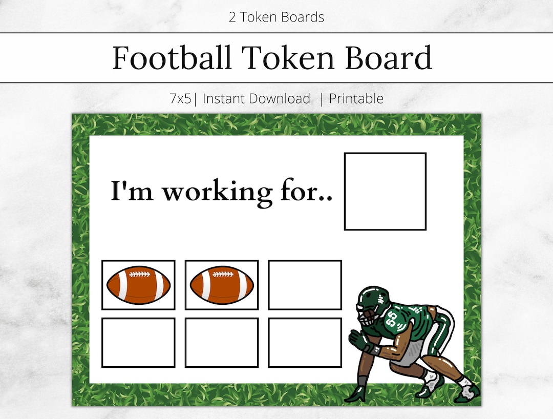 Football Token Board, I'm Working for Reward Chart, Visual Reward Chart ...